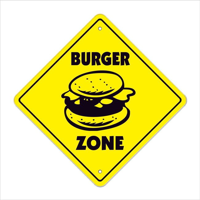 SignMission X-Burger 12 in. Burger Zone Xing Crossing Sign - Walmart.com