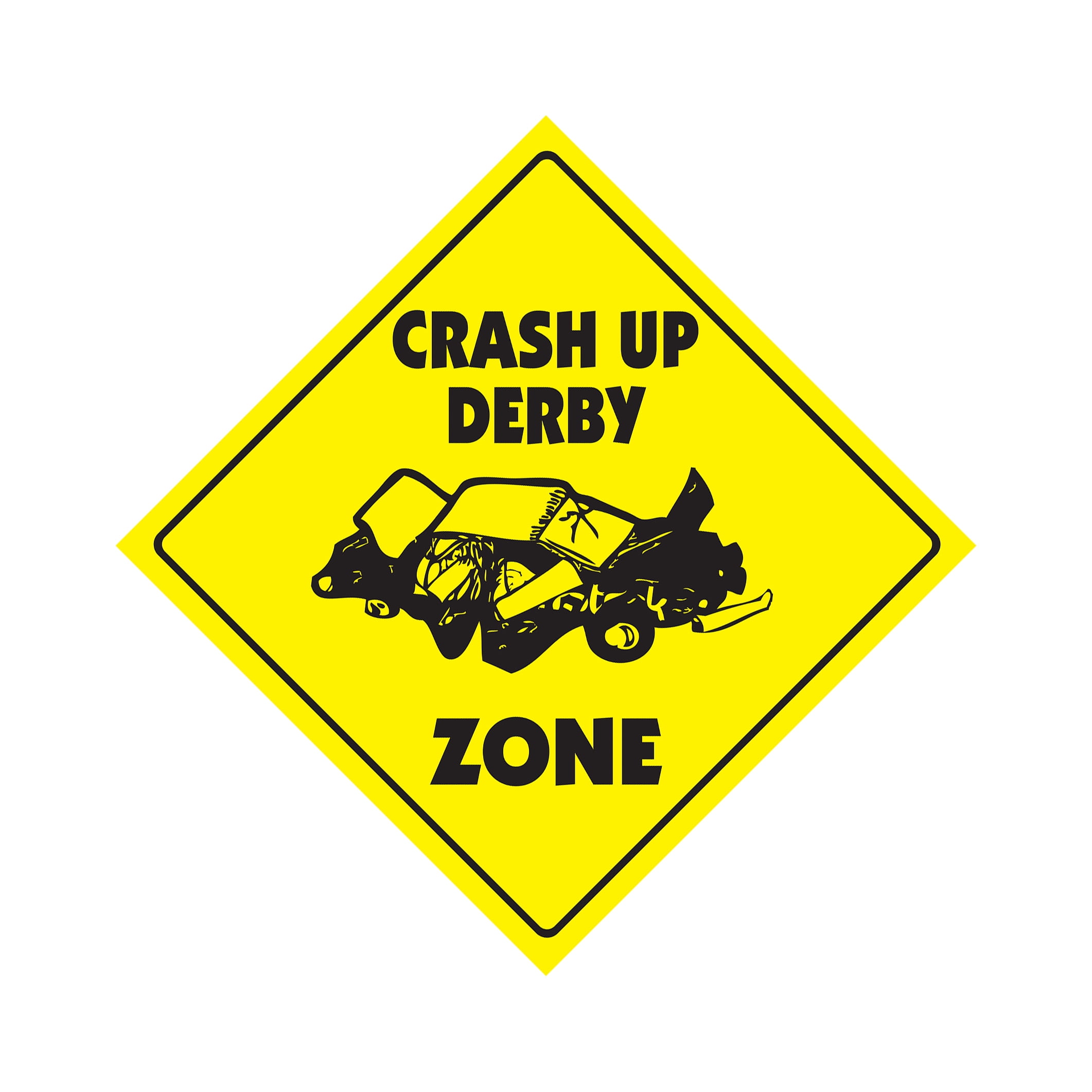 Crash Up Derby Crossing Sign Zone Xing | Indoor/Outdoor | 12" Tall ...