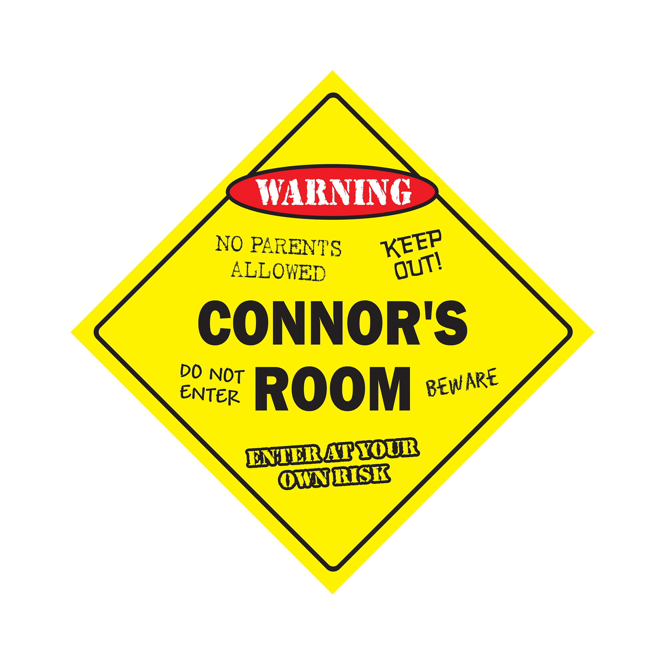 SignMission X-Connors Room 12 x 12 in. Connors Room Crossing Zone Xing ...