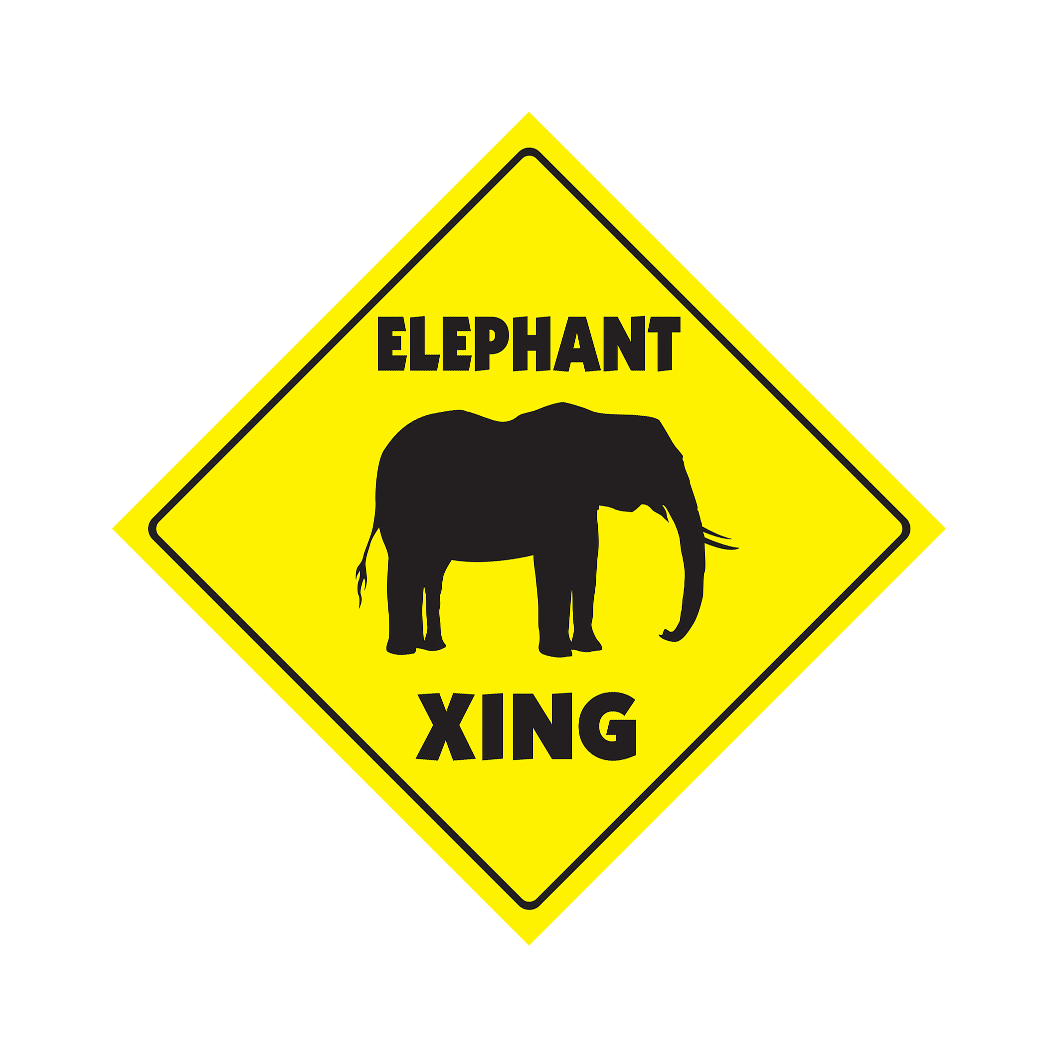 SignMission X-Elephant 12 in. Elephant Zone Xing Crossing Sign ...