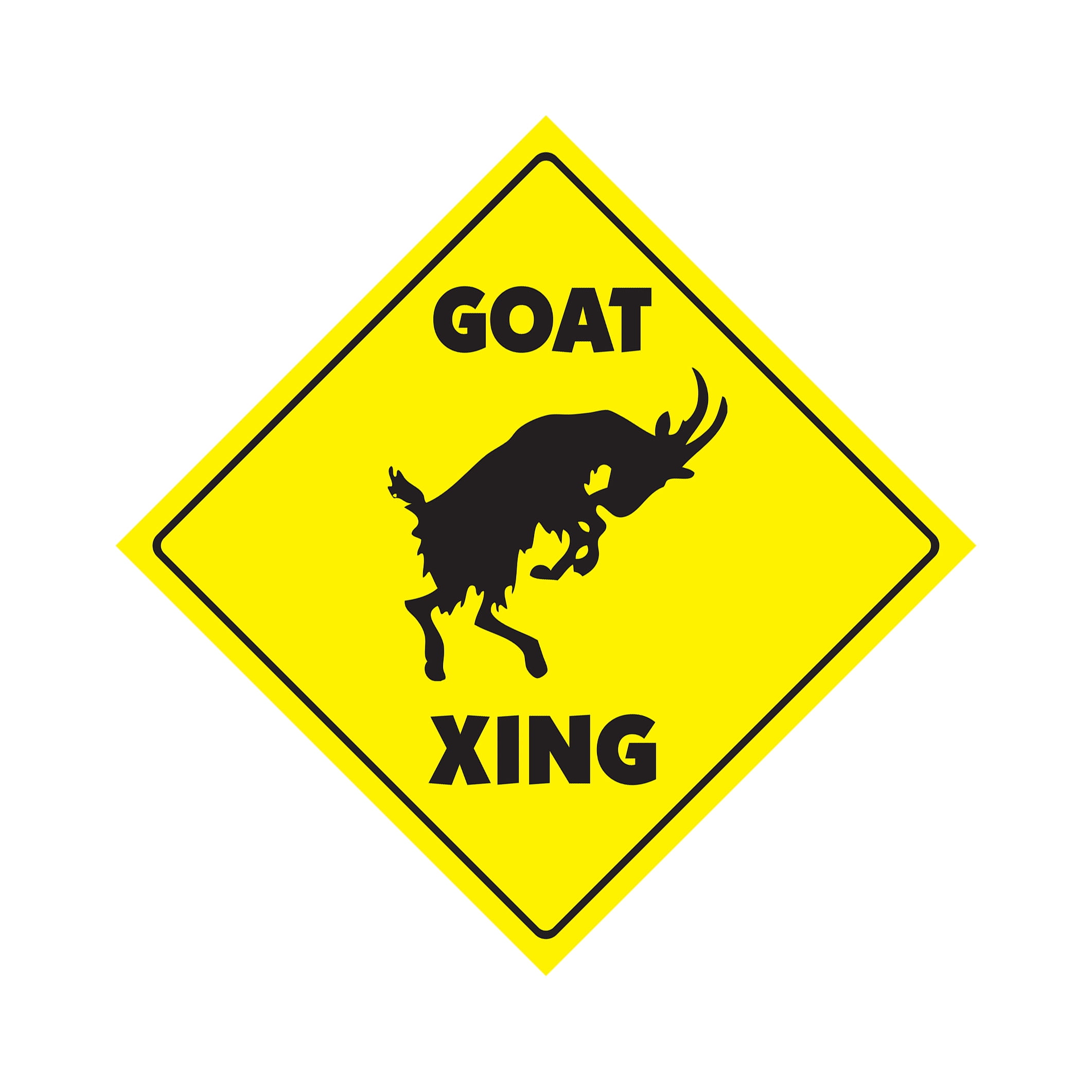 SignMission X-GOAT 12 x 12 in. Goat Crossing Zone Xing Sign - Walmart.com