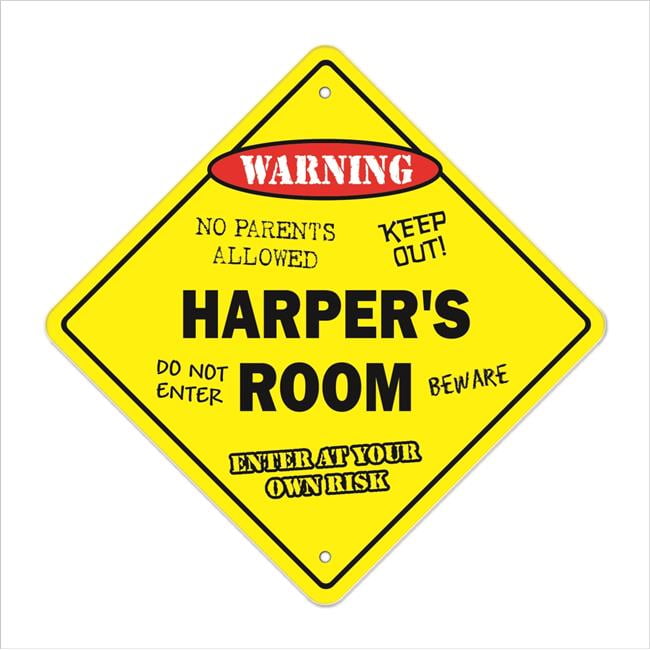 SignMission X-Harpers Room 12 x 12 in. Crossing Zone Xing Room Sign - Harpers - Walmart.com