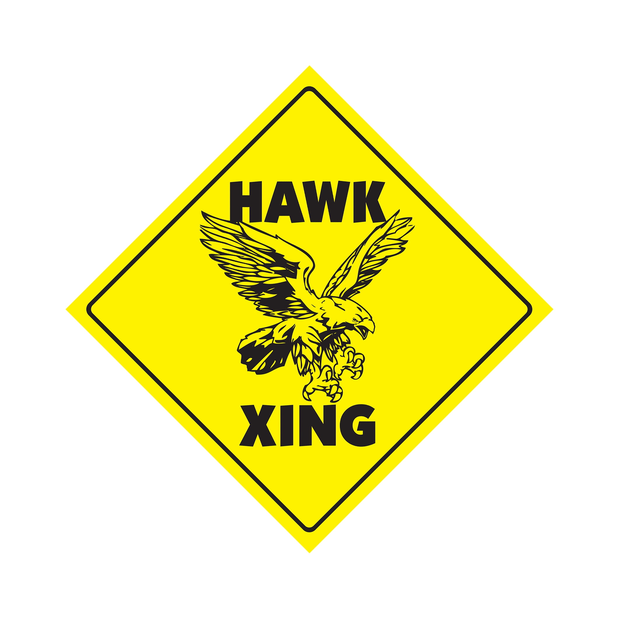Hawk Crossing Sign Zone Xing | Indoor/Outdoor | 12" Tall red tailed ...