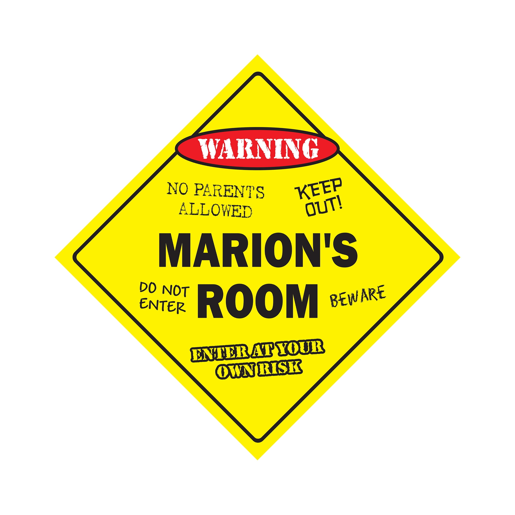 Marion's Room Sign Crossing Zone Xing | Indoor/Outdoor | 12" Tall kids ...