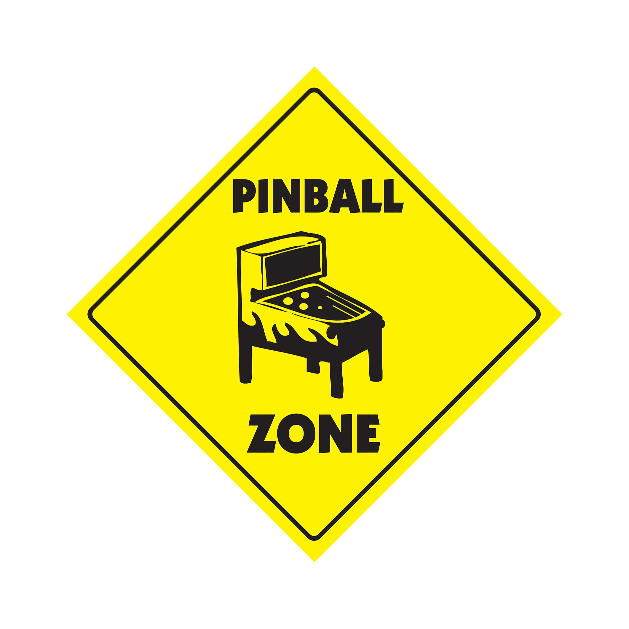 Pinball Crossing Sign Zone Xing | Indoor/Outdoor | 12" Tall part game ...