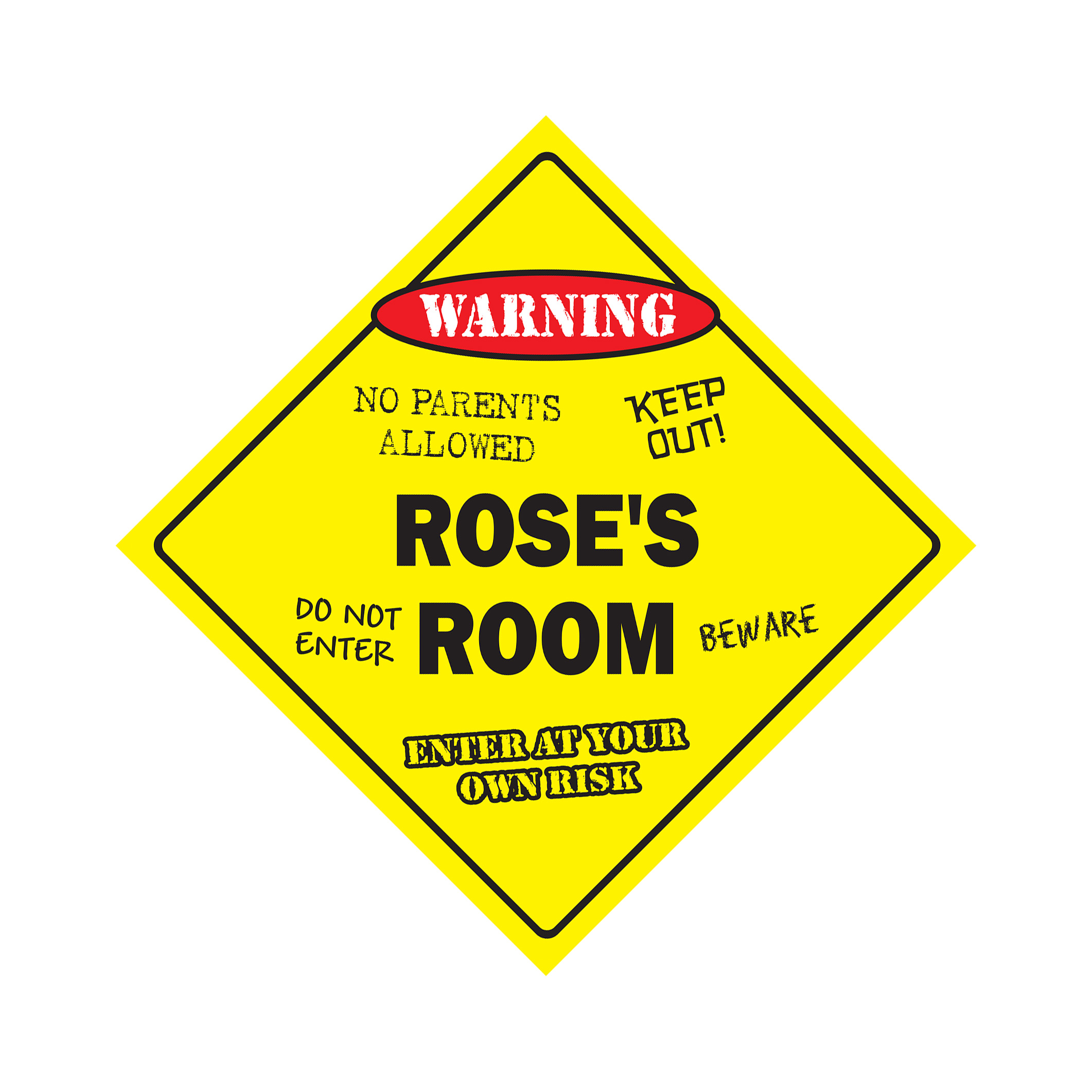 SignMission X-Roses Room 12 x 12 in. Crossing Zone Xing Room Sign ...
