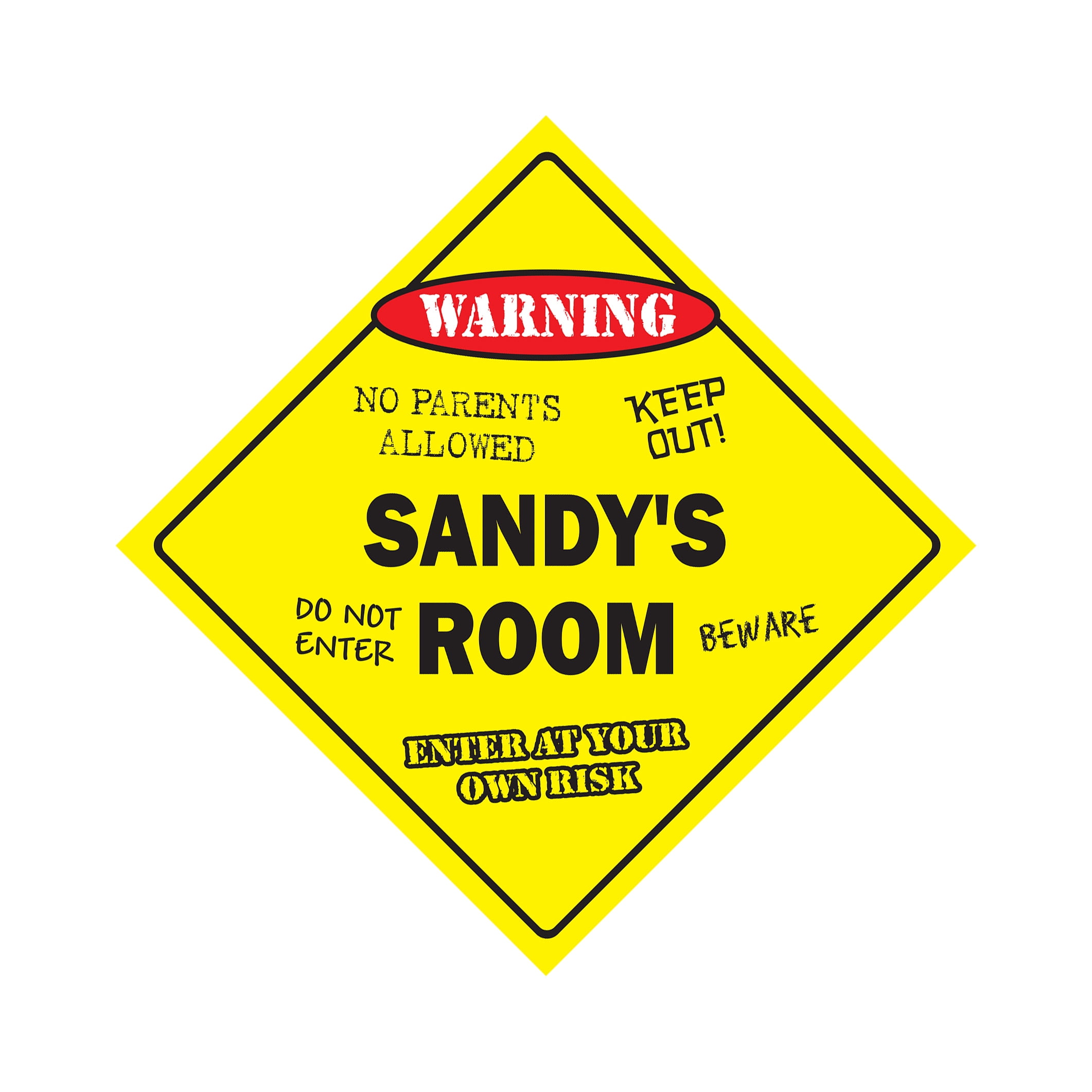 SignMission X-Sandys Room 12 x 12 in. Crossing Zone Xing Room Sign ...