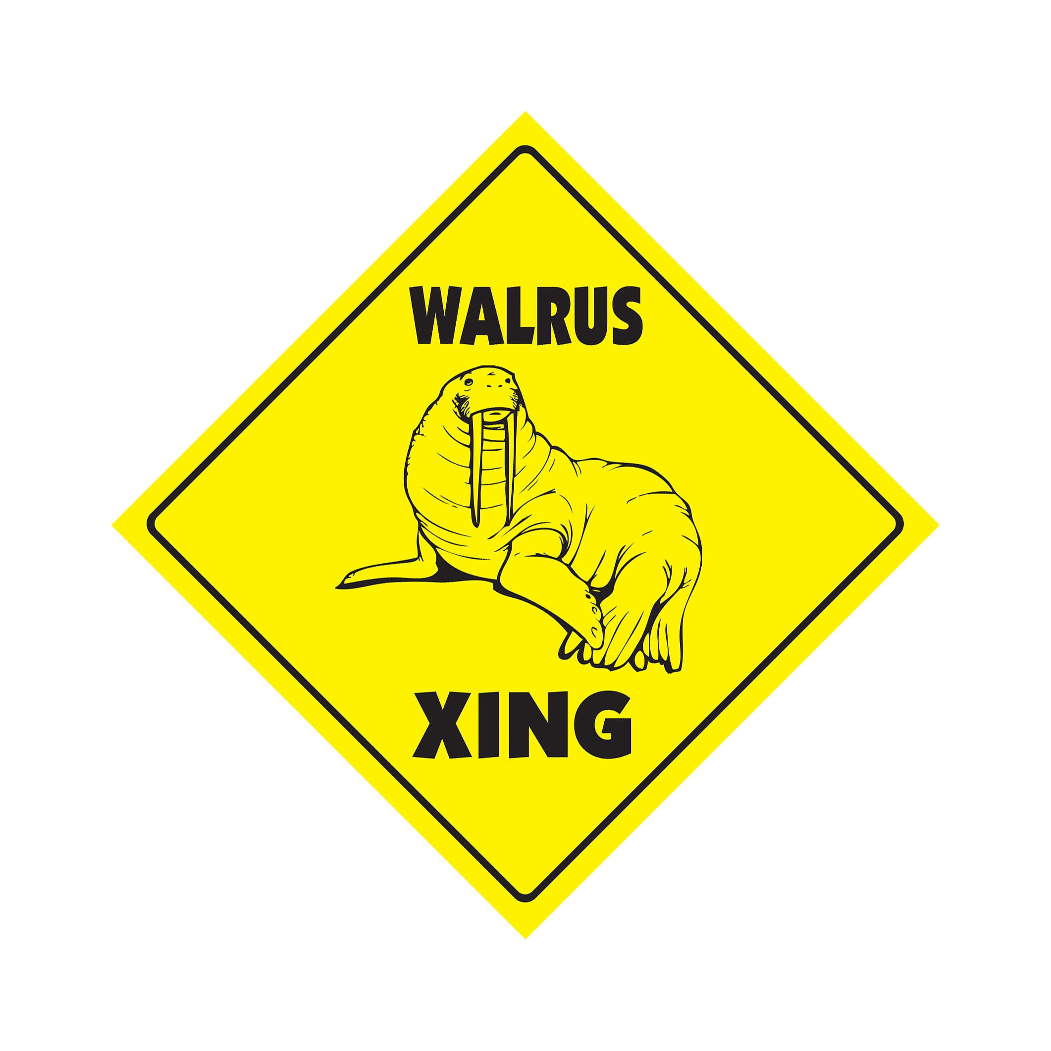 SignMission X-WALRUS 12 x 12 in. Zone Xing Crossing Sign - Walrus ...