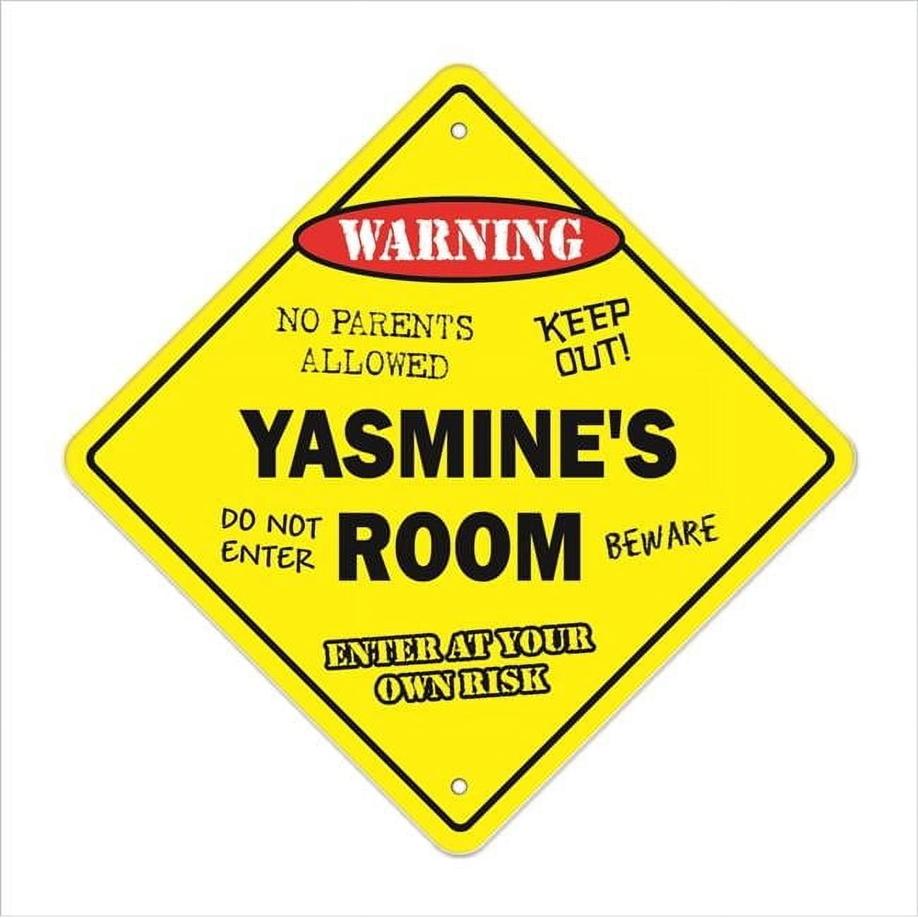Yasmine's Room Sign Crossing Zone Xing | Indoor/Outdoor | 12" Tall kids ...