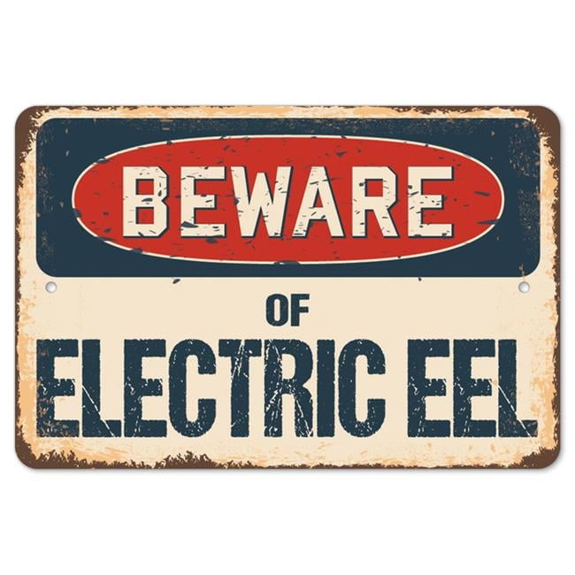 SignMission Z-1014-BW-Electric Eel Beware of Electric Eel Rustic Sign ...