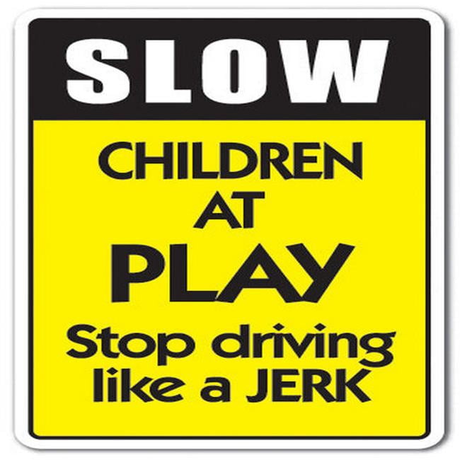 SignMission 20 in. Slow Children At Play Sign - Kids Driving Traffic ...