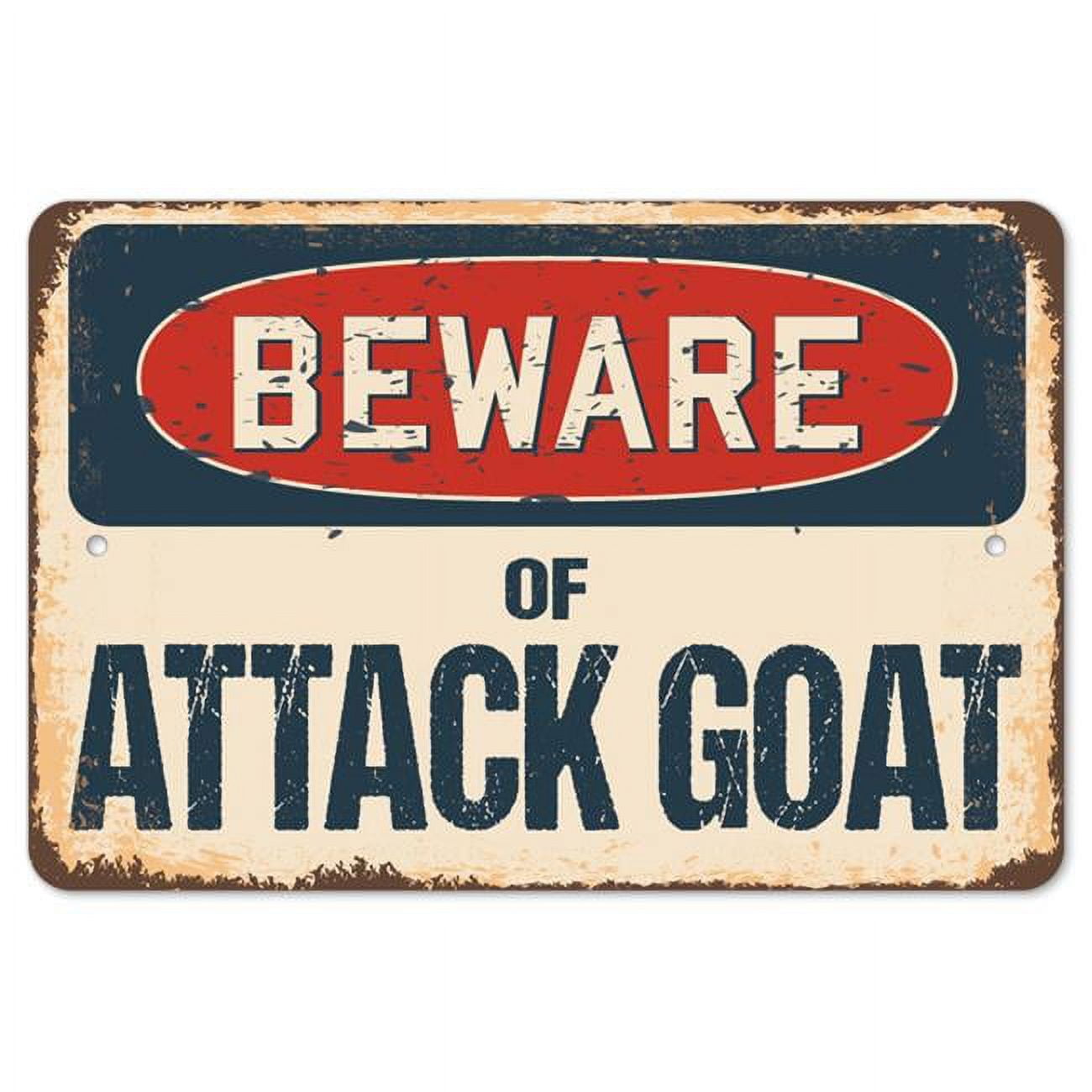 SignMission Z-812-BW-Attack Goat Beware of Attack Goat Rustic Sign ...