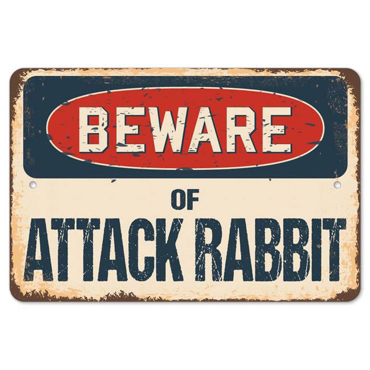 SignMission Z-812-BW-Attack Rabbit 8 x 12 in. Beware of Attack Rabbit ...