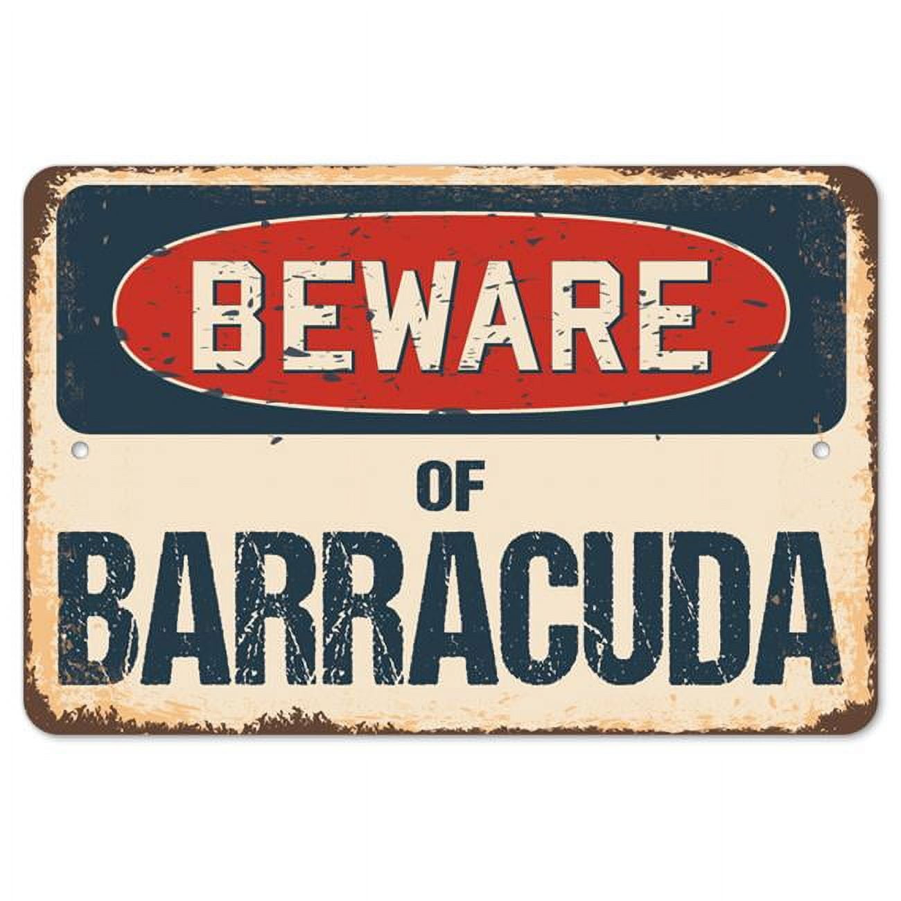 SignMission Z-812-BW-Barracuda Beware of Barracuda Rustic Sign ...