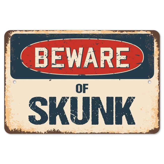 SignMission Z-812-BW-Skunk Beware of Skunk Rustic Sign - Walmart.com