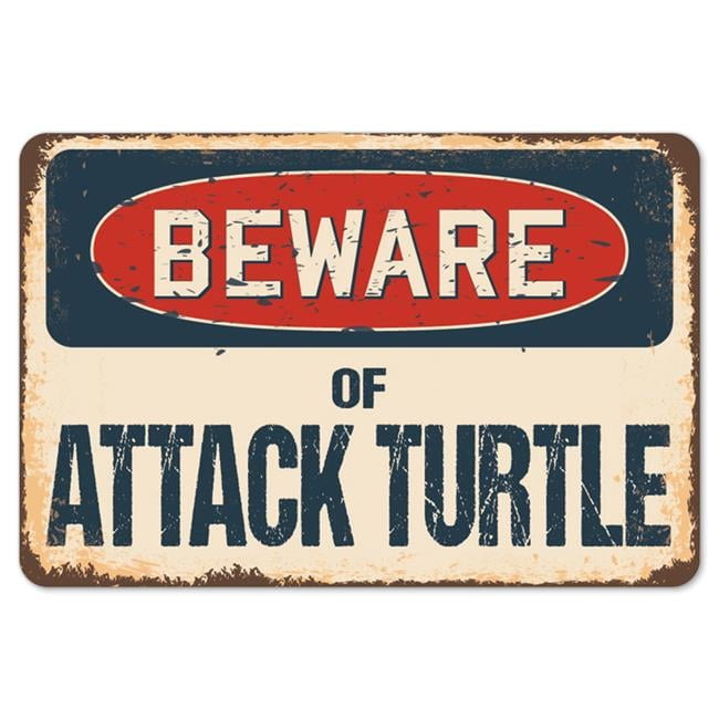 SignMission Z-A-710-BW-Attack Turtle Beware of Attack Turtle Rustic ...