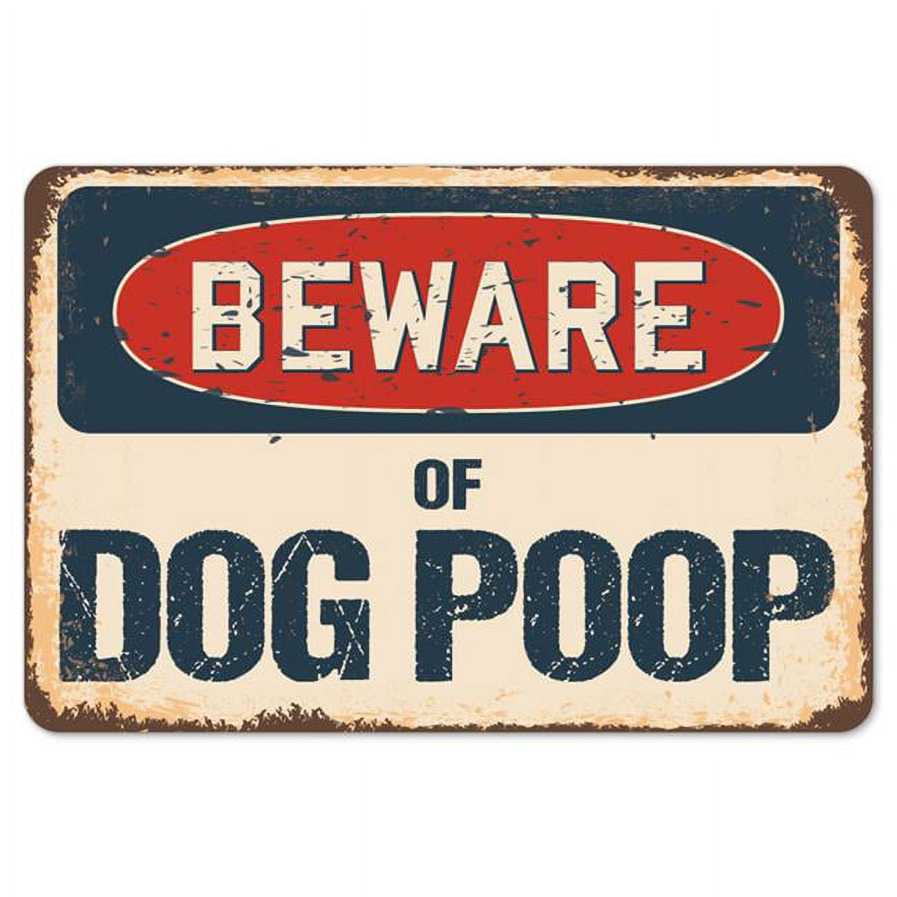 SignMission Z-A-710-BW-Dog Poop 7 x 10 in. Beware of Dog Poop Rustic ...