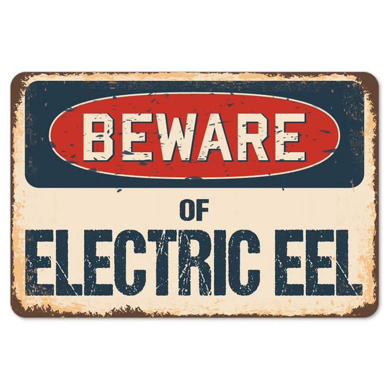 SignMission Z-A-710-BW-Electric Eel Beware of Electric Eel Rustic Sign ...
