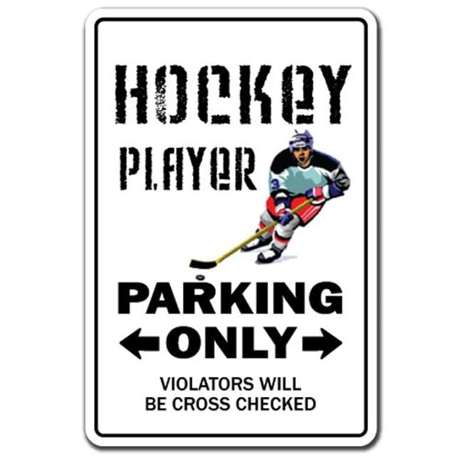 SignMission Z-A-Hockey Hockey Player Aluminum Sign for NHL Street Field ...