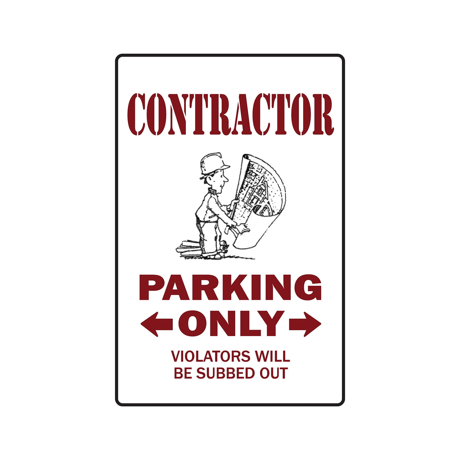 SignMission Z-Contractor 12 in. Contractor Sign Parking Sign - General ...