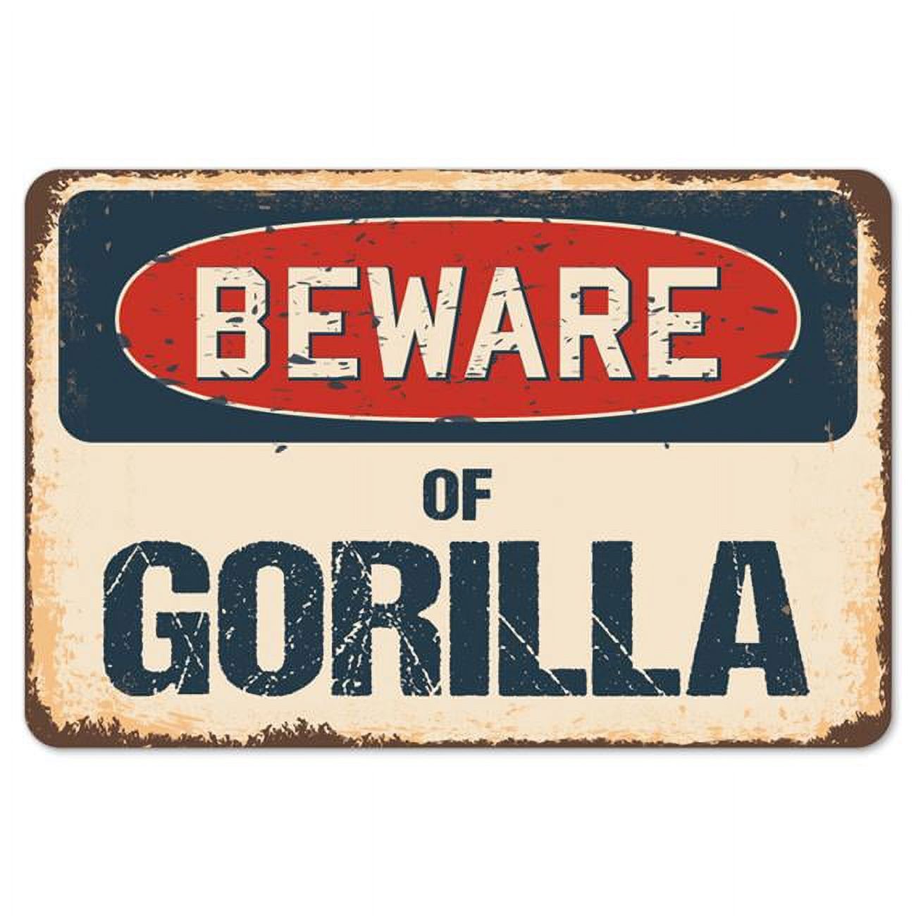 SignMission Z-D-3.5-BW-Gorilla Beware of Gorilla Rustic Sign - Walmart.com
