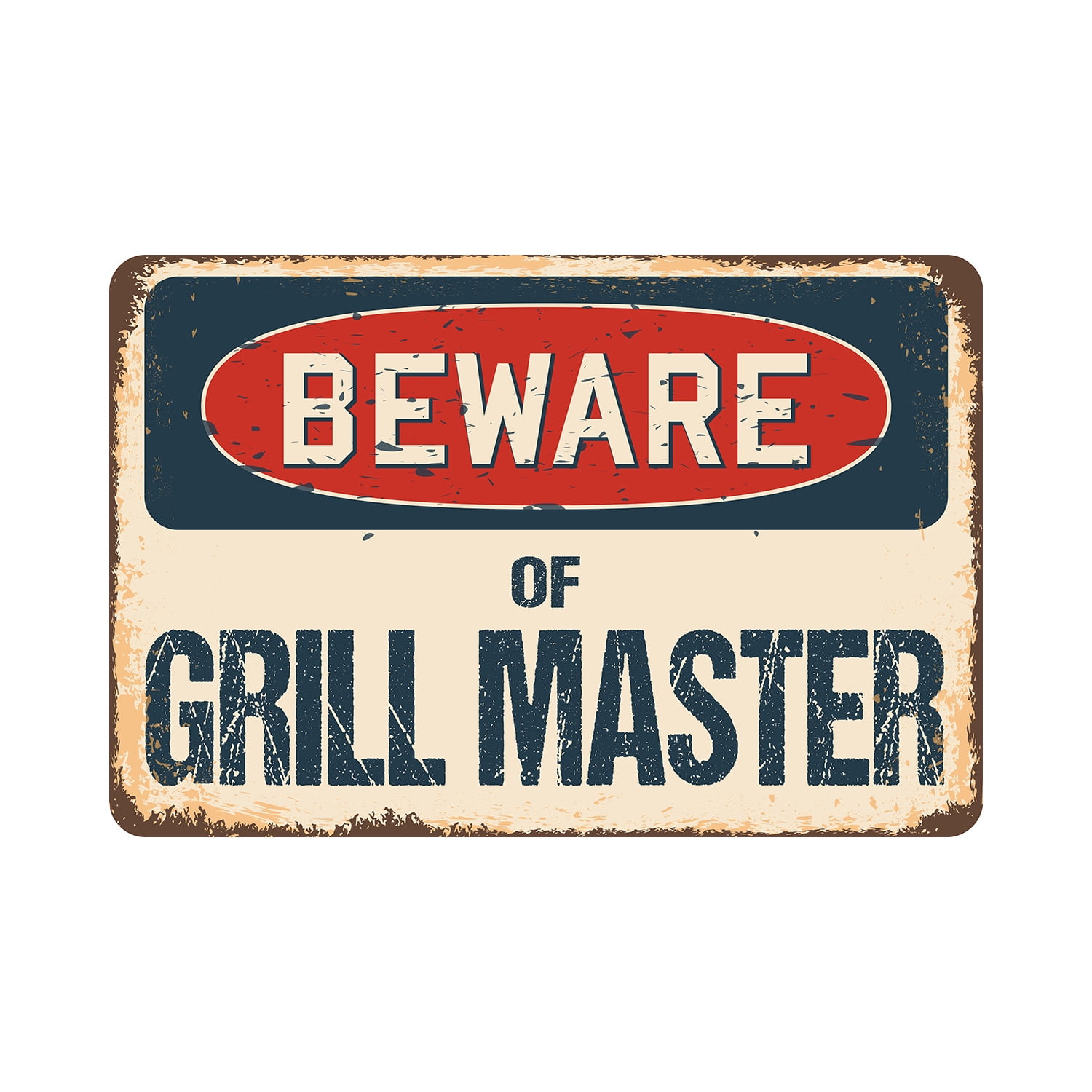SignMission Z-D-5-BW-Grill Master Beware of Grill Master Rustic Sign ...