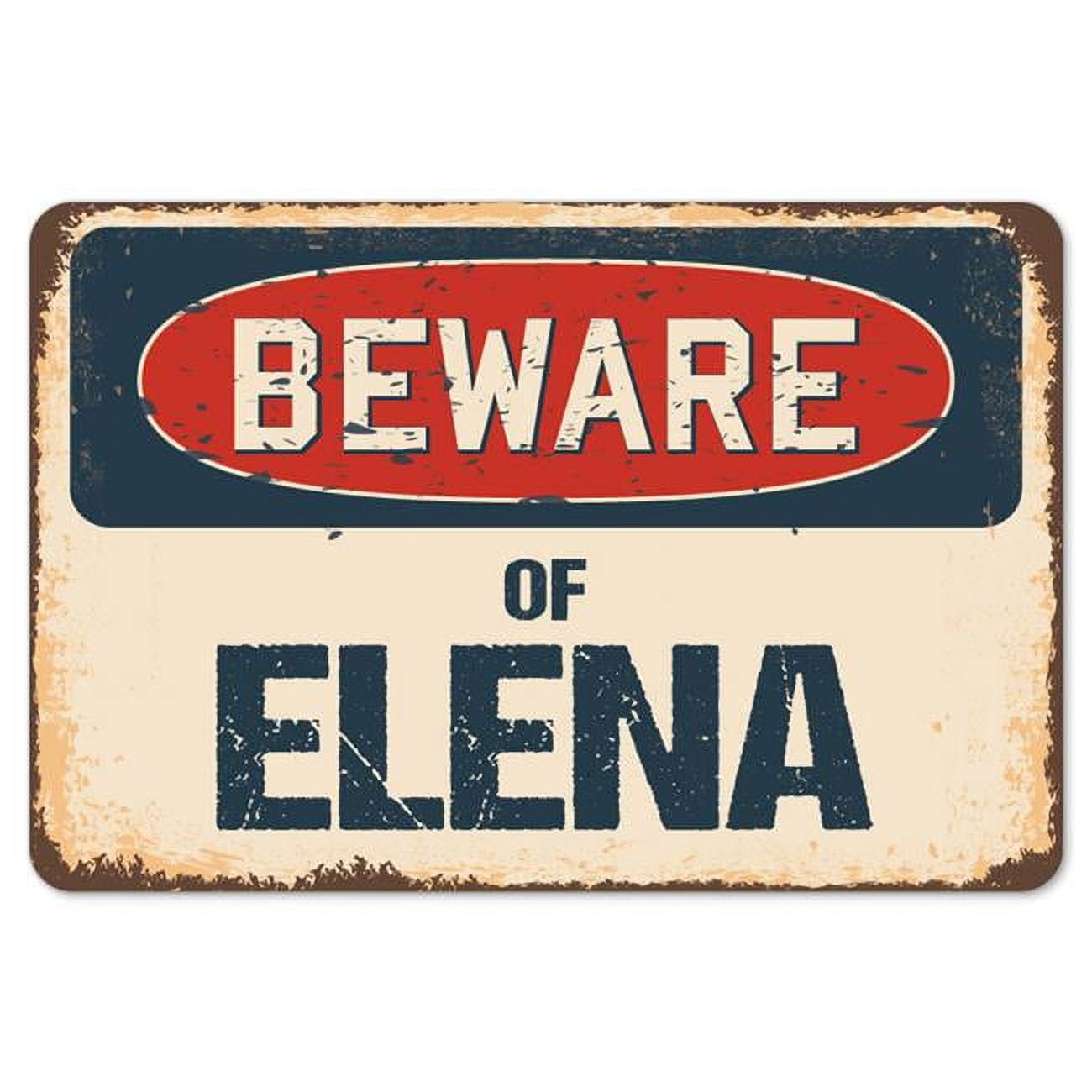 SignMission Z-D-6-BW-Elena Beware of Elena Rustic Sign - Walmart.com