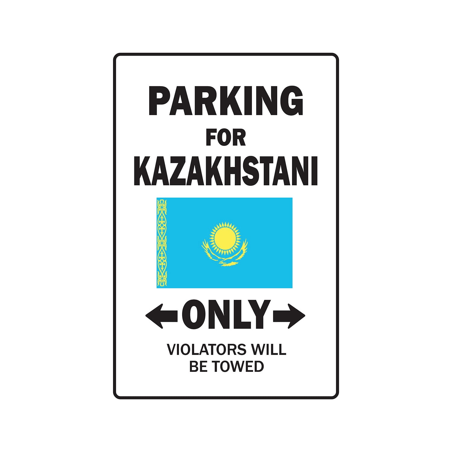 SignMission Z-Kazakhstani Country 8 x 12 in. Parking for Kazakhstani ...