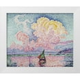 Signac, Paul 18x15 White Modern Wood Framed Museum Art Print Titled - Pink Clouds, Antibes ...