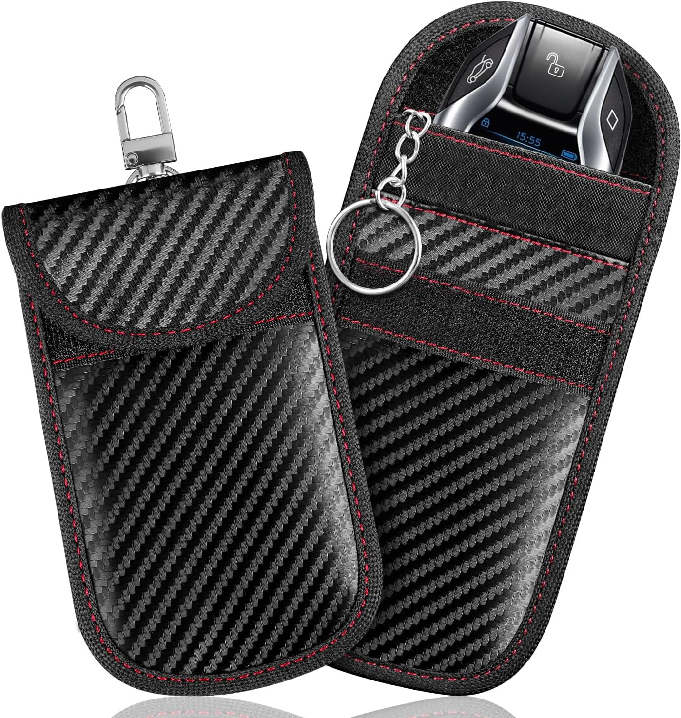 Signal Blocking Pouch for Key Fob，Anti-theft Car Key Pouch Carbon Fiber ...