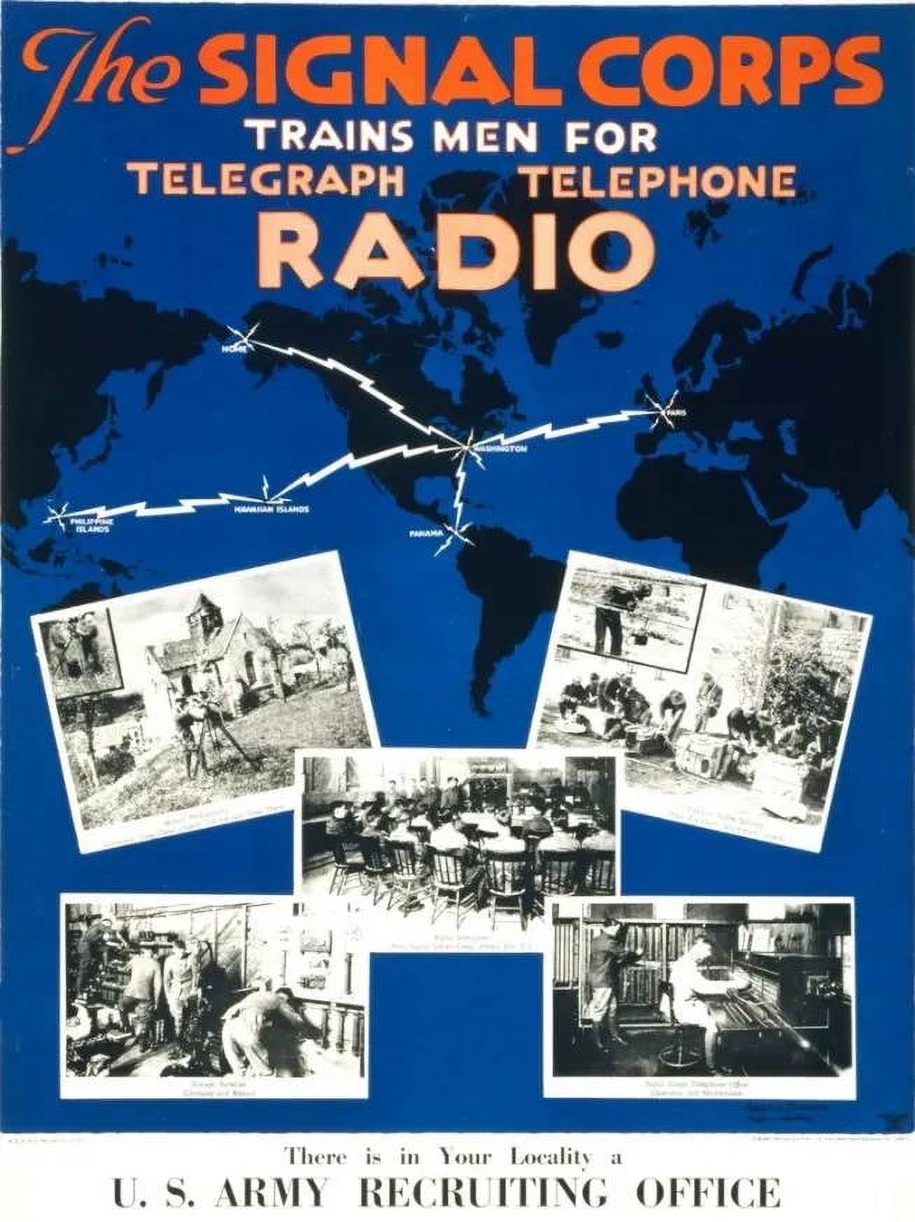 Signal Corps Radio Poster.Home wall Art.Interior Design.Telephone ...