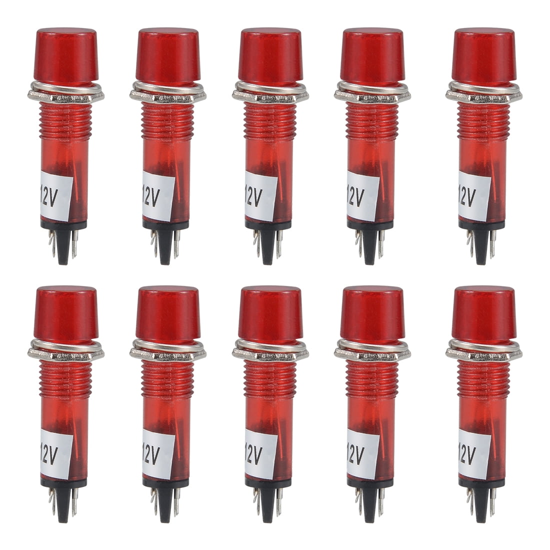 Signal Indicator Dash Light DC 12V Neon Bulbs XD10-3 Red 10mm Panel ...