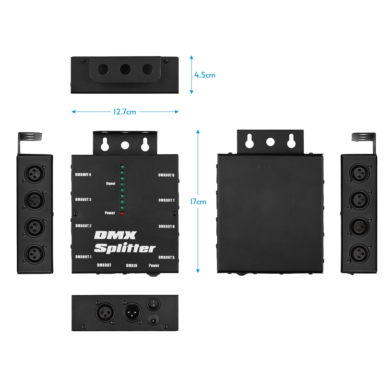 Signal Splitter 1 Way in 8 Channel Output Signal Splitter Amplifier Distributor for Stage ...