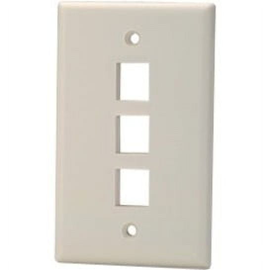 Signamax 3-Port Single-Gang Keystone Faceplate, Light Ivory - Walmart.com