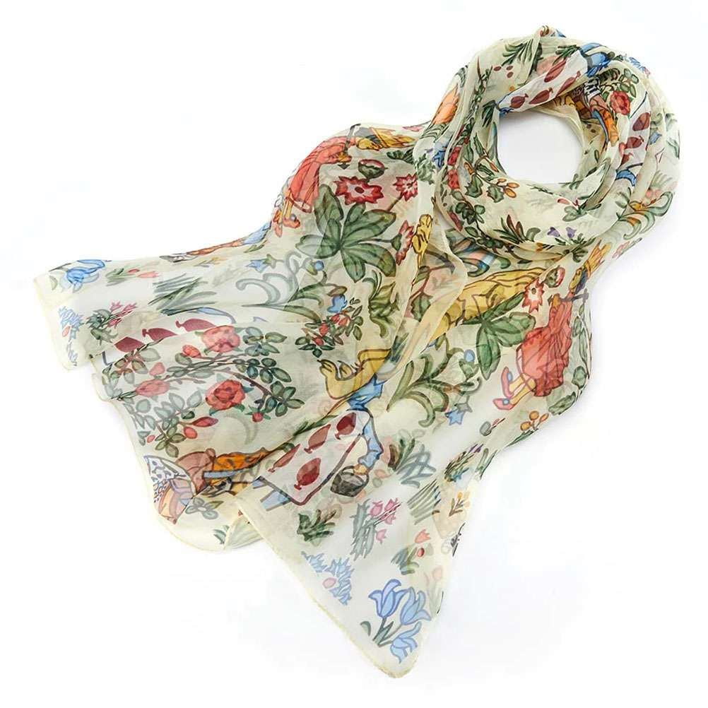 SC-SILK-CFAV-ALICE | 100% PURE SILK SCARF CHARLES VOYSEY ALICE IN ...
