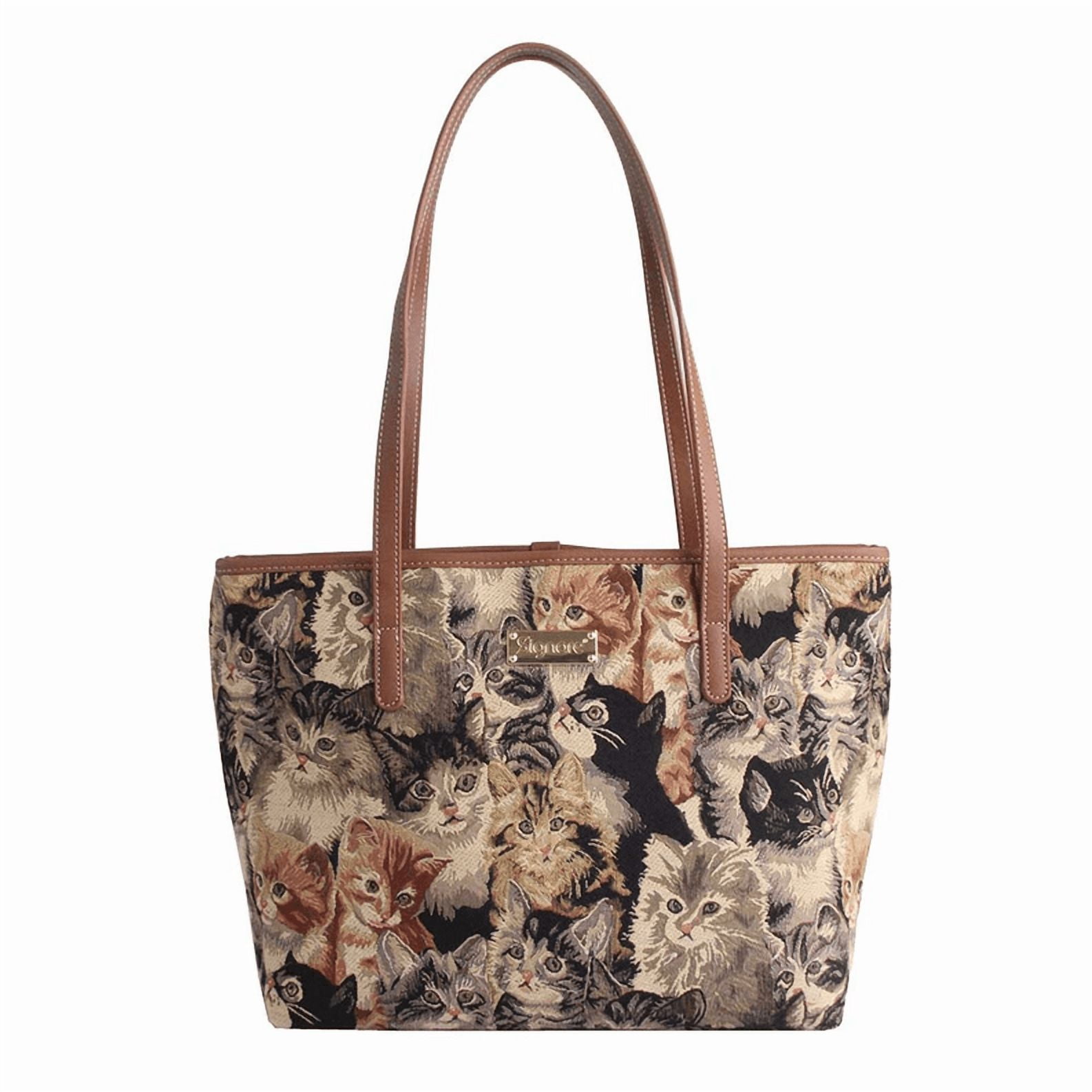 Signare Tapestry Cat College/Shoulder Tote Bag - Walmart.com