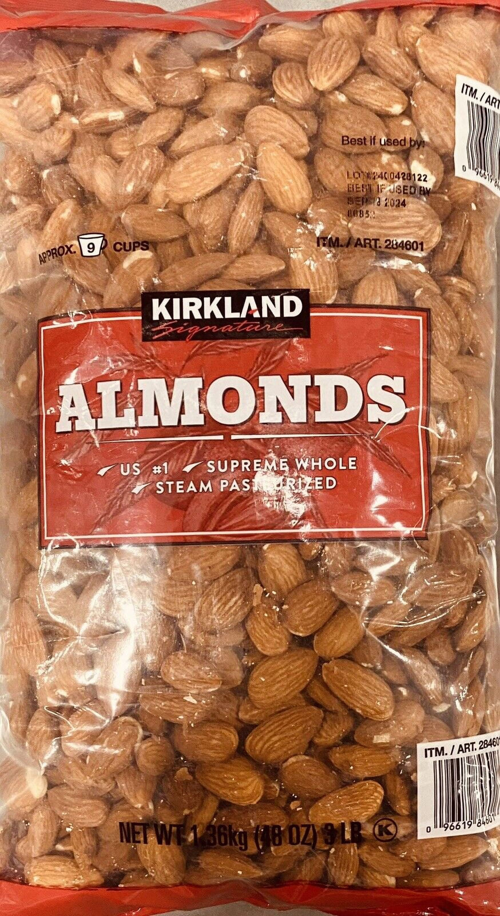 Signature #1 US Supreme Whole Steam Pasteurized Almonds 48 oz Bag 3 lbs ...