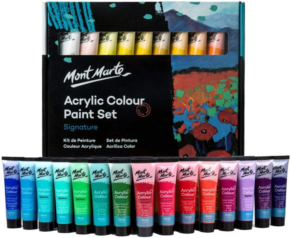 Signature Acrylic Paint Set, 36 colors x 36 ml, Semi-Matte Finish ...