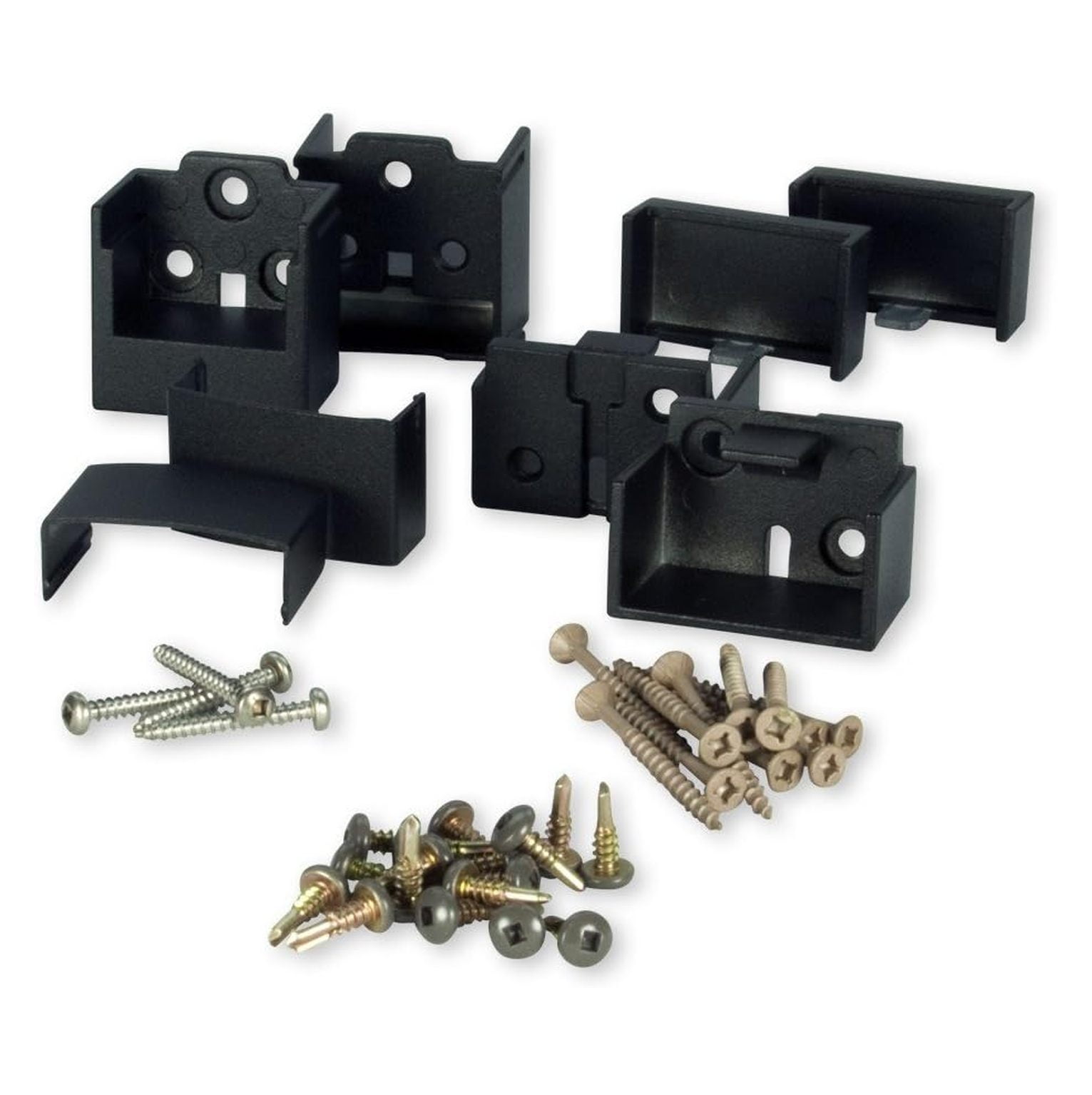 Signature Aluminum Fixed Bracket for Horizontal Rail - 4 Pack Charcoal ...