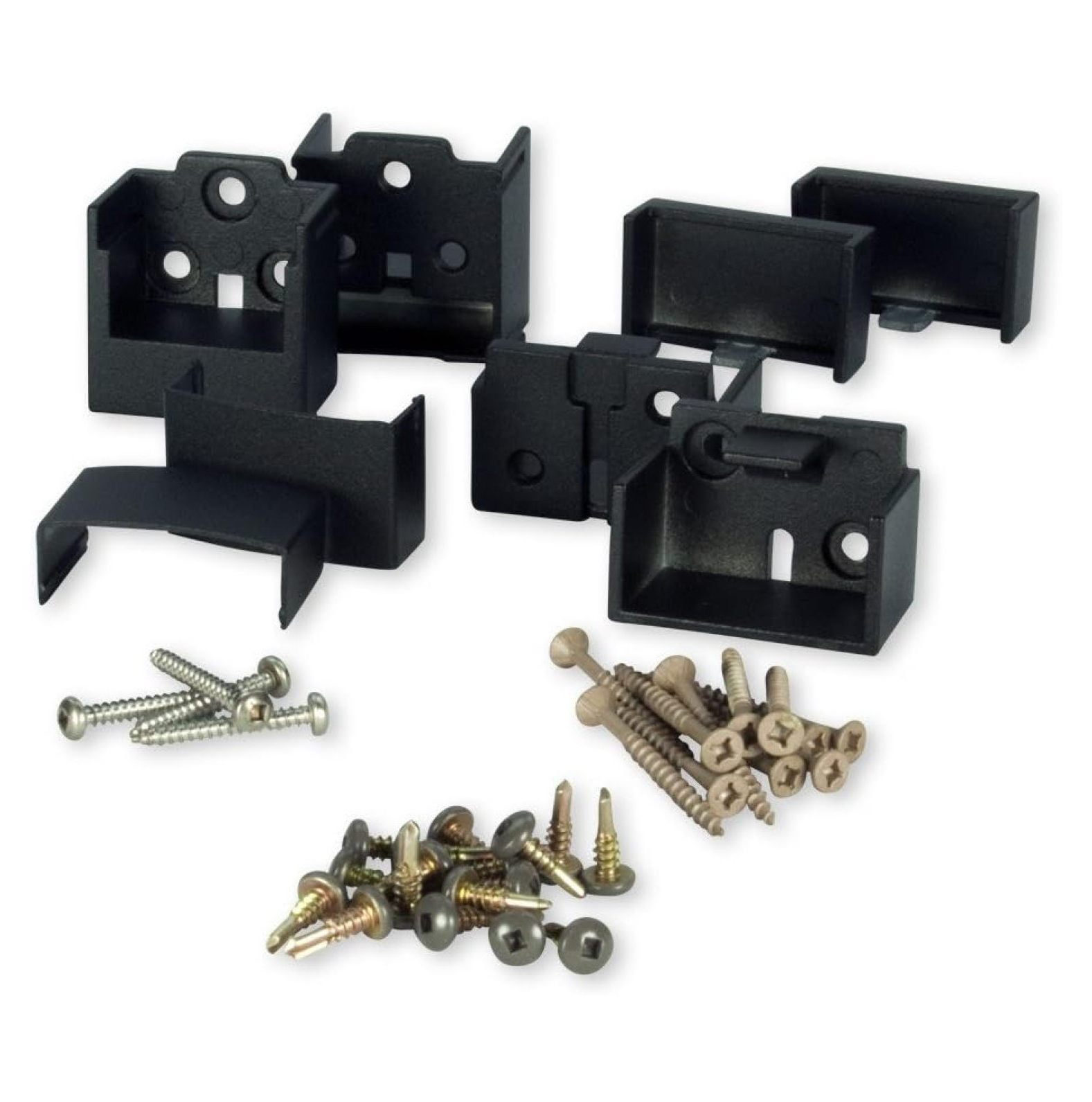 Signature Aluminum Fixed Bracket for Horizontal Rail - 4 Pack Charcoal ...