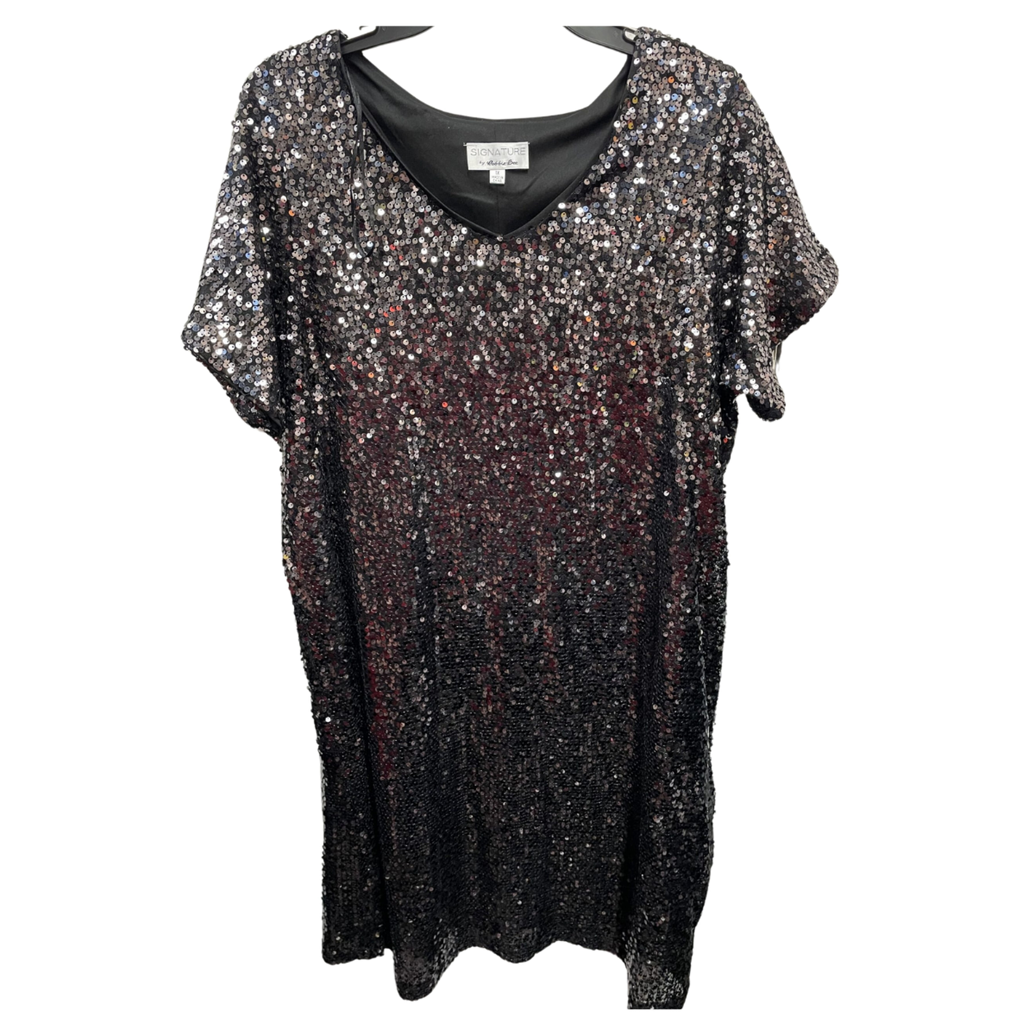 Signature Black Sequin Dress Plus Size 1X | Party Dress - Walmart.com