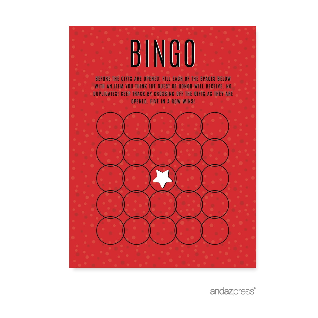 Signature Black, White, Red, Bingo Game Activity Cards, 20-Pack ...