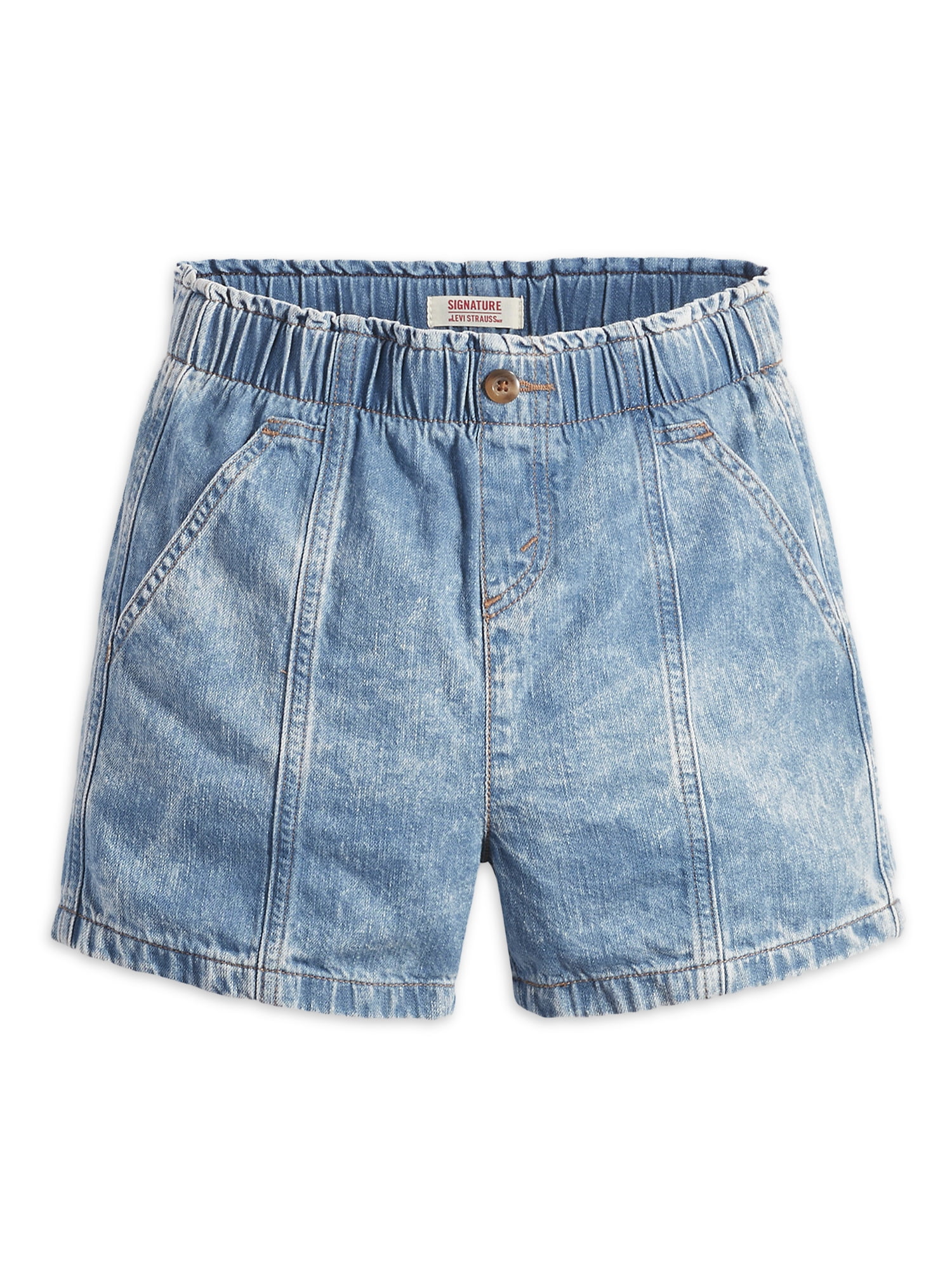 Signature By Levi Girls High-Rise Soft Shorts, Sizes S-2XL - Walmart.com