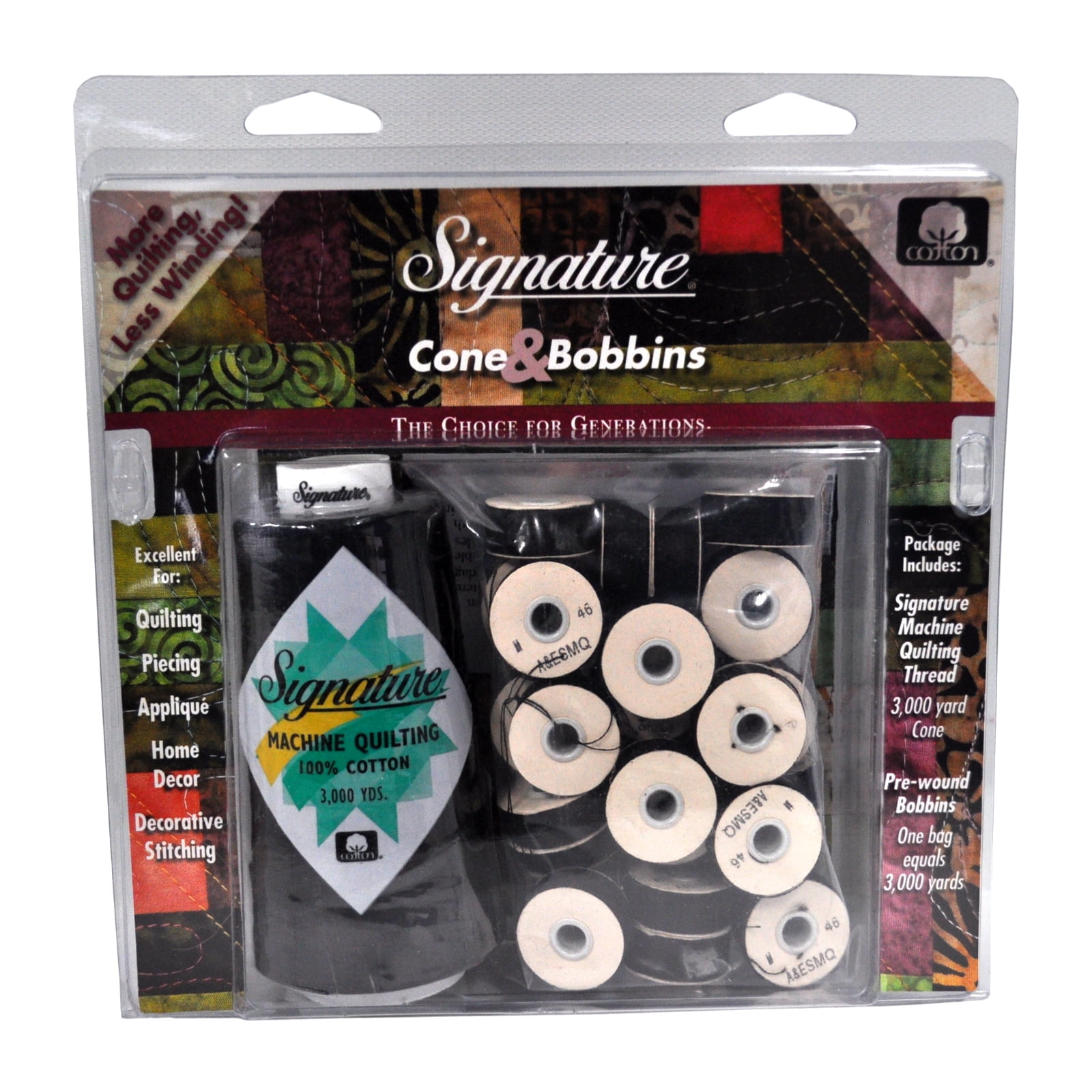 Signature Cone and M Style Bobbin Thread Set Black - Walmart.com