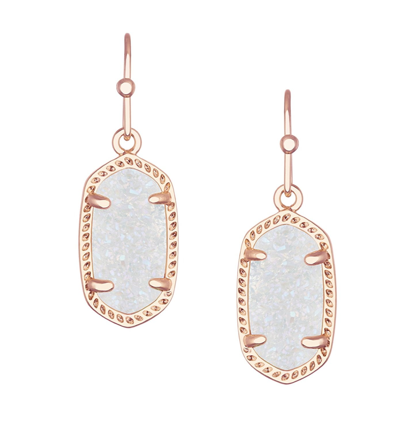 Signature Dainty Lee Rose Gold Plated and Iridescent Drusy Earrings ...