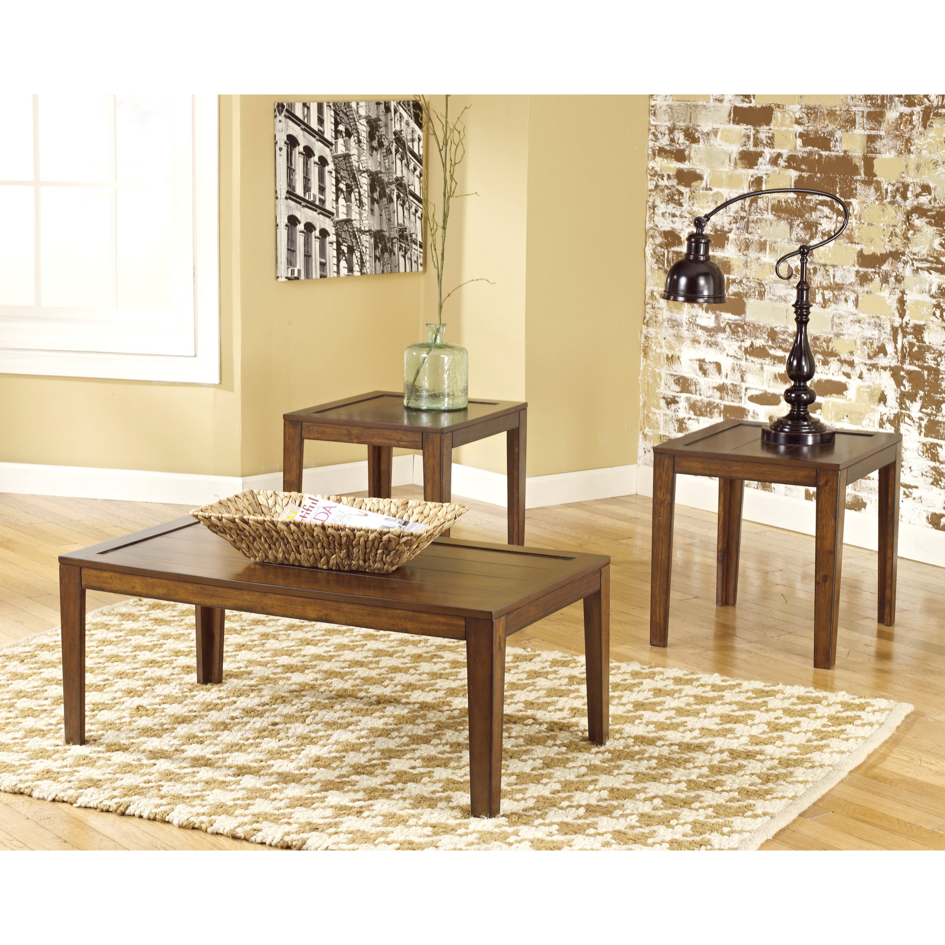 Ashley T228-13 Hollytyne Brown Occasional Table Set Of 3 - Walmart.com