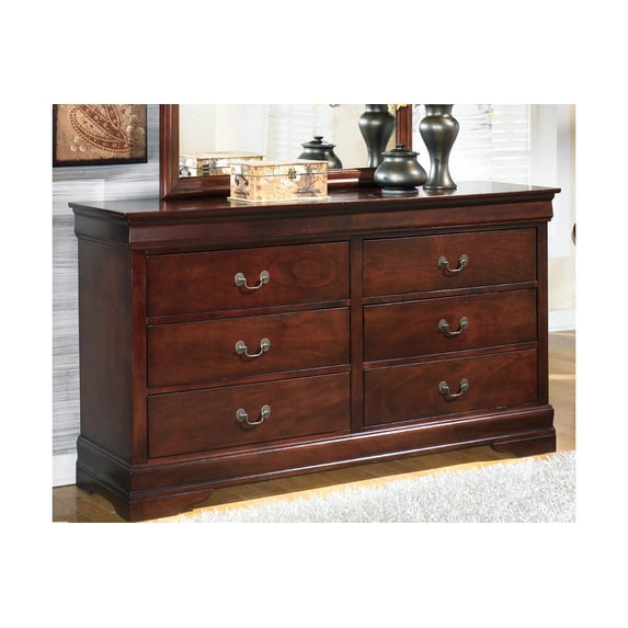 Ashley Alisdair Solid Wood 6-Drawer Bedroom Furniture Dresser in Dark ...