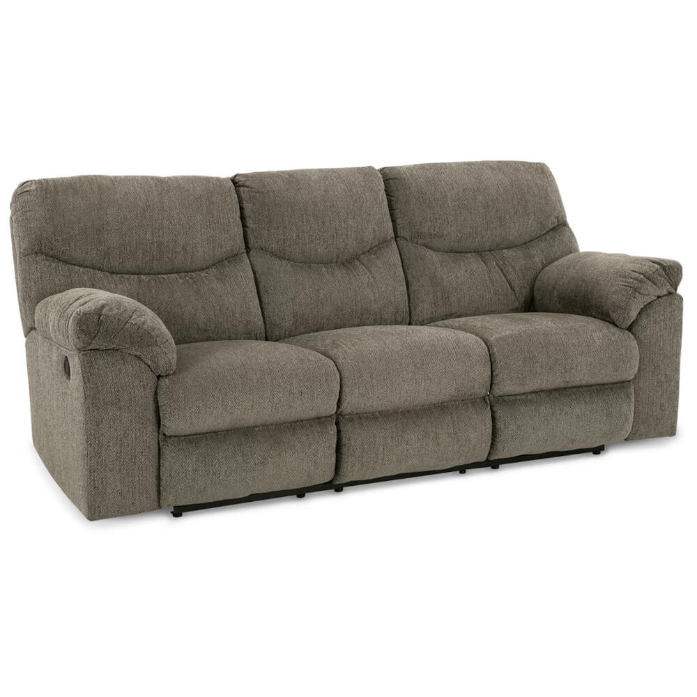Signature Design by Ashley Alphons Fabric & Wood Reclining Sofa in Gray ...