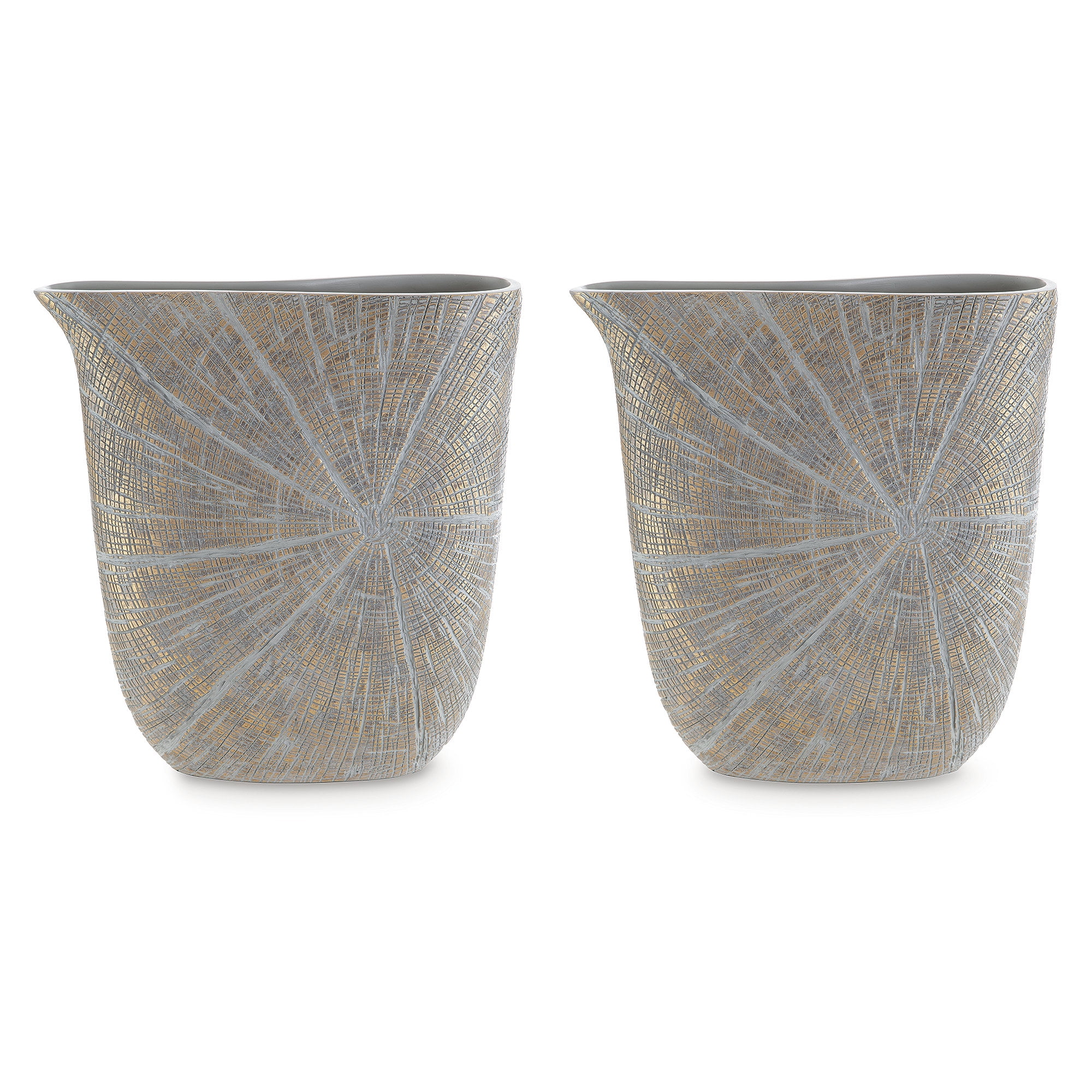 Signature Design by Ashley Ardenley 14.63" Vase Set of 2, Antique Gold ...