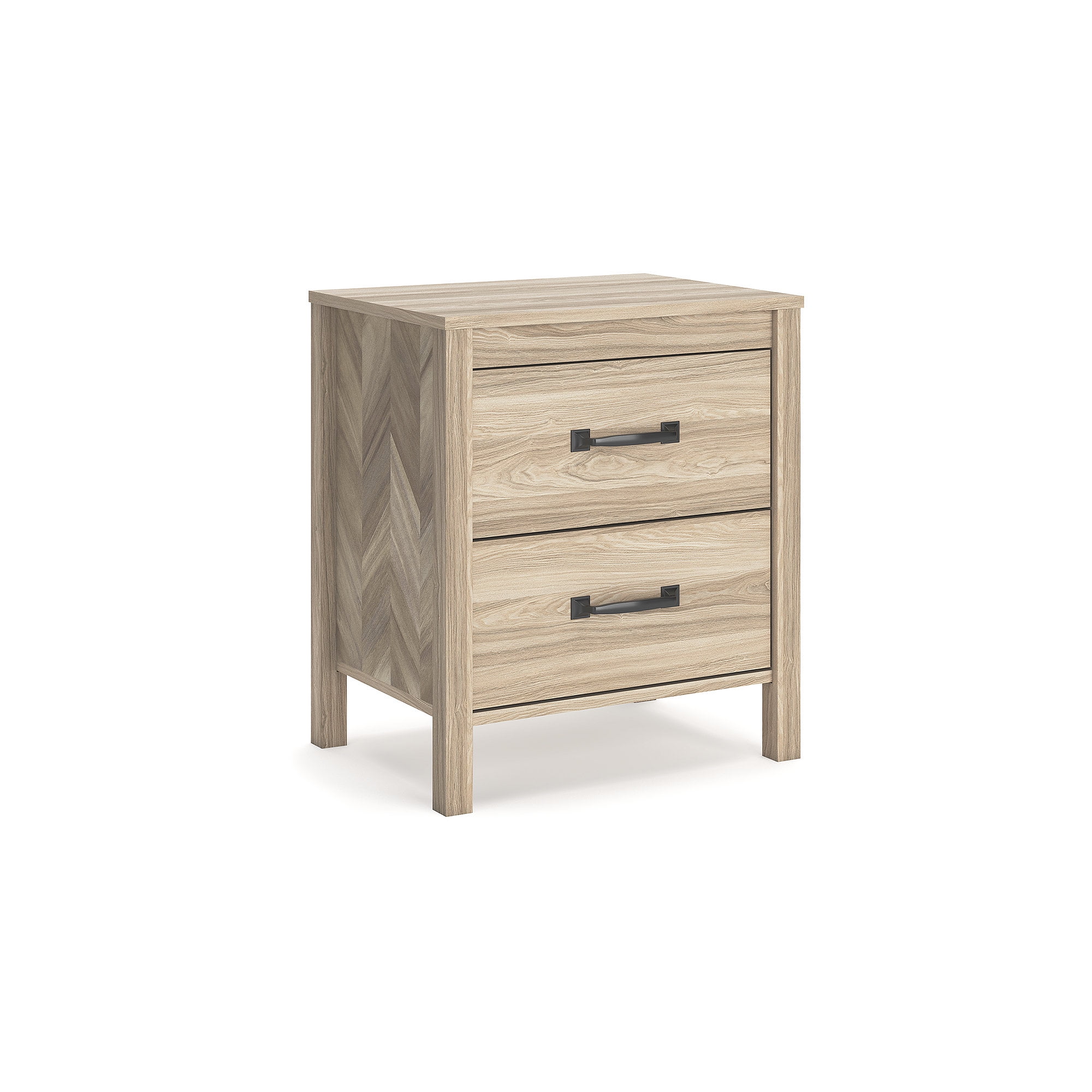 Signature Design by Ashley Battelle 2 Drawer Nightstand, Tan, Mid ...